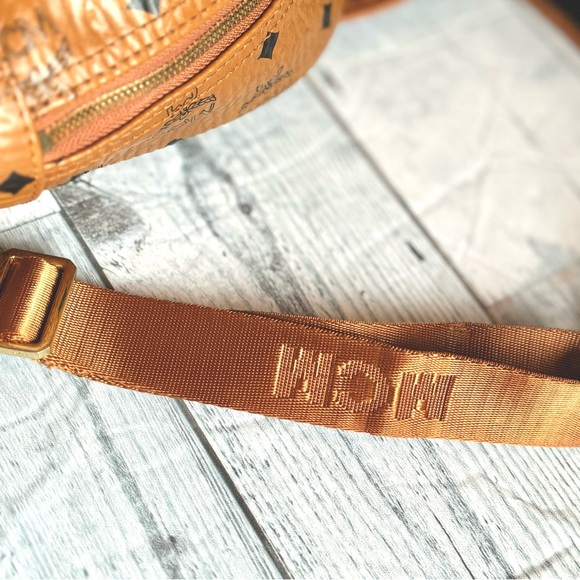 MCM | Bags | Mcm Stark Visetos Small Sidestud Backpack Cognac Euc ...